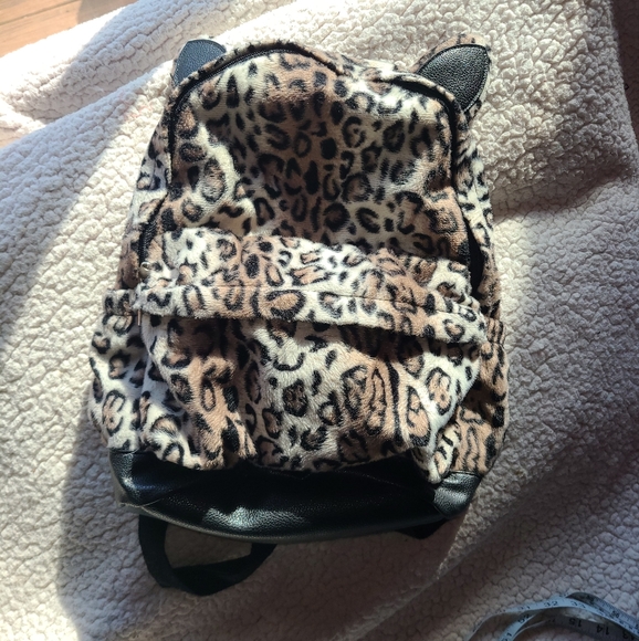Target | Bags | Target Leopard Print Furry Backpack | Poshmark